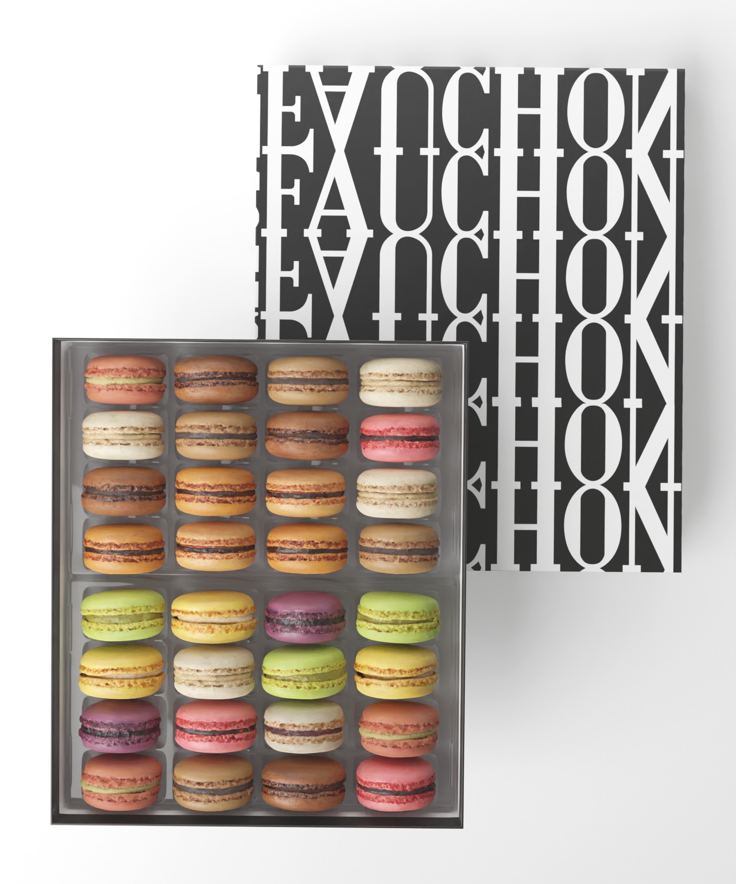 Box of 32 macarons, with Fauchon decoration | FAUCHON Paris